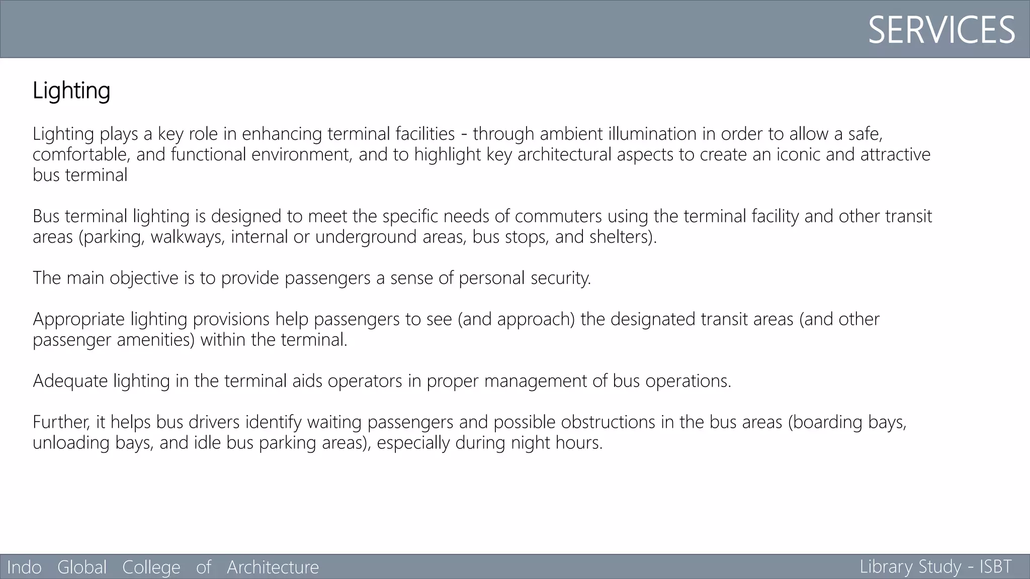 Inter state bus terminal - Library Study & Case Study | PPTX