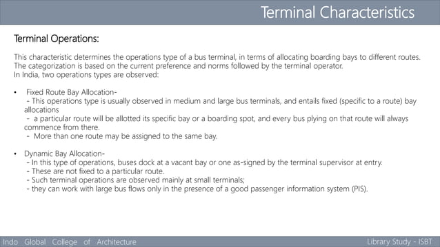 Inter state bus terminal - Library Study & Case Study | PPTX