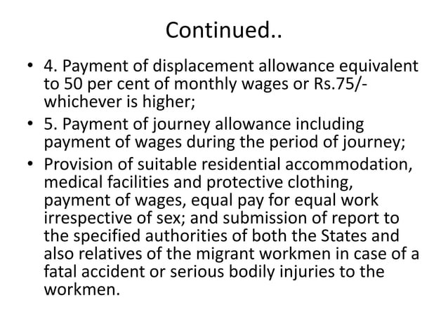 Inter state migrant workmen(regulation and conditions of services | PPTX