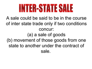 Inter state sales | PPT