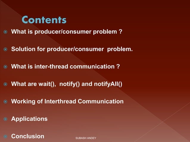 Inter thread communication | PPTX | Computing | Technology & Computing