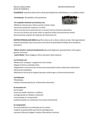 Interacciones entre la celula y su ambiente | DOCX