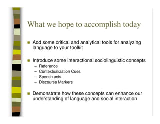 Interactional socio & training | PPT