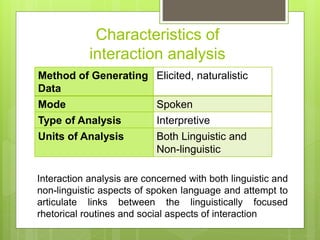 Interaction analysis | PPTX