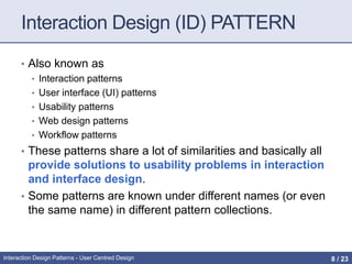 Interaction design patterns | PPTX