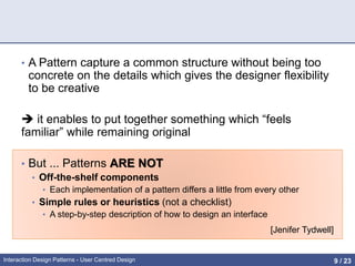 Interaction design patterns | PPTX