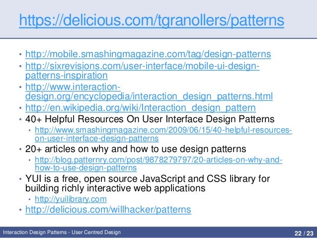 Interaction Design Patterns