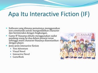 Interaction Fiction Gaming by yinan | PDF