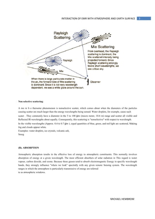 Interaction of EMR with atmosphere and earth surface | PDF
