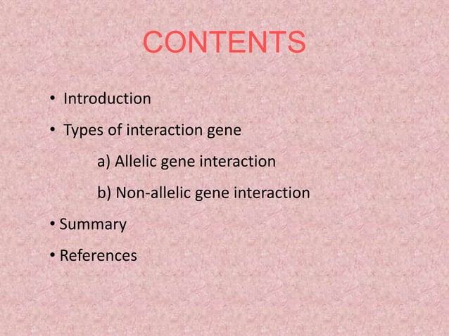 Interaction of genes | PPTX | Genetics | Science
