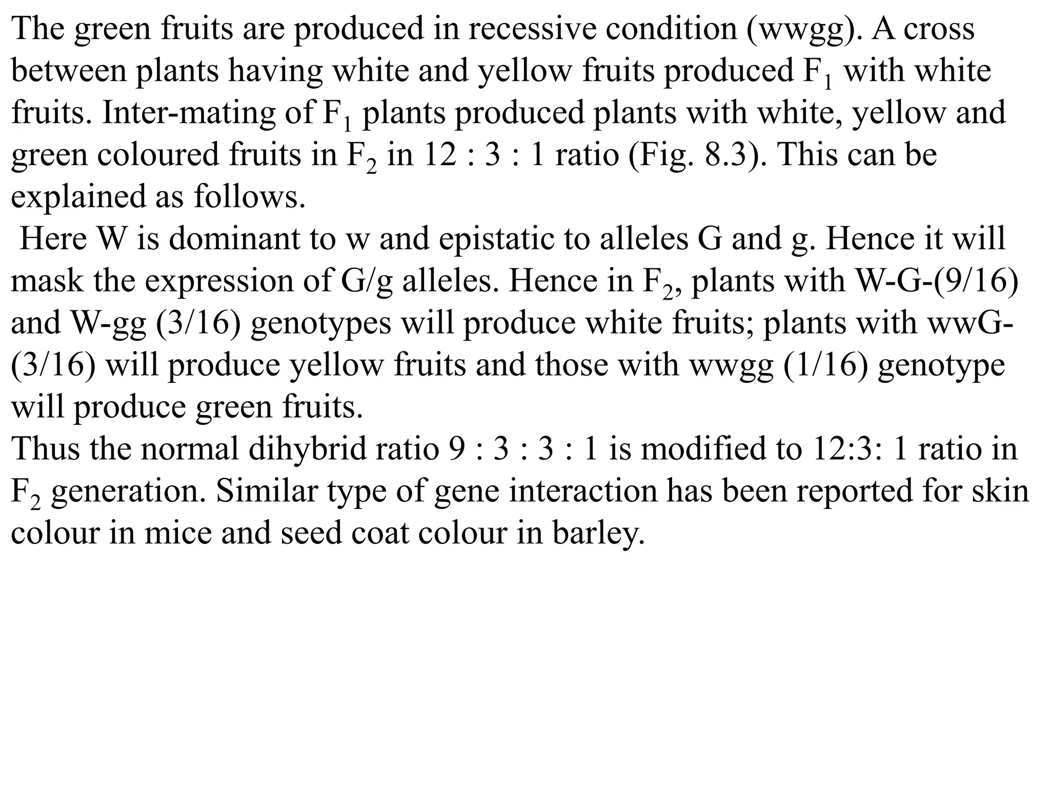 Interaction of genes complimentary, supplementary and epistasis | PPT
