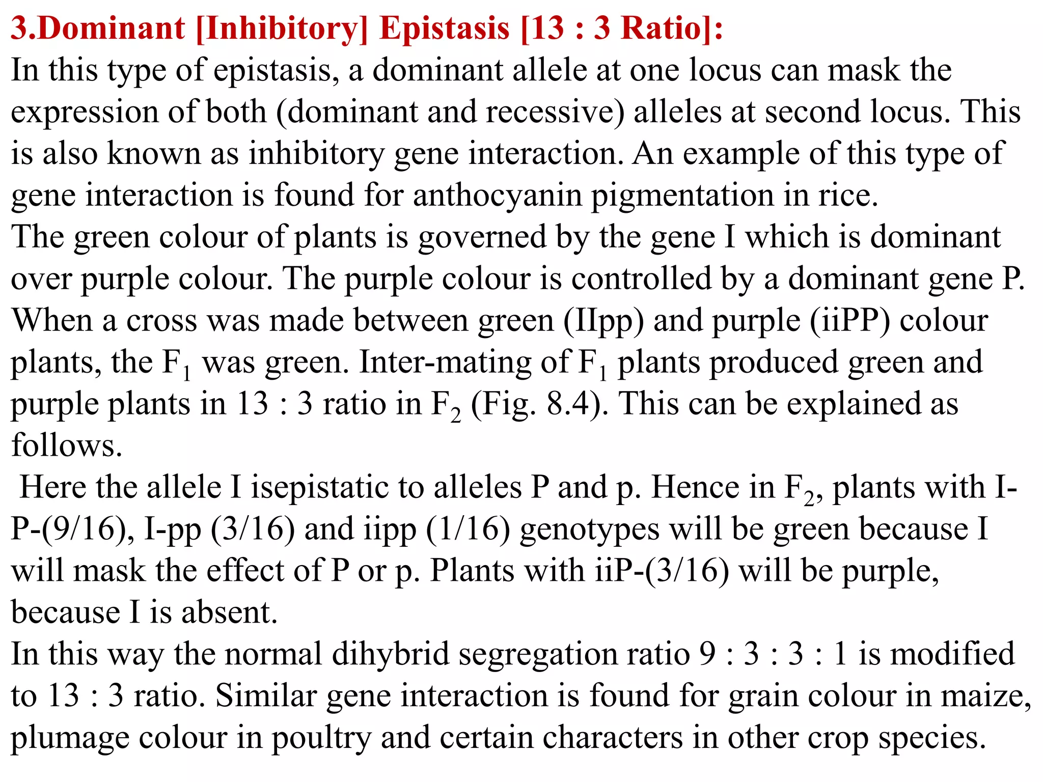 Interaction of genes complimentary, supplementary and epistasis | PPTX