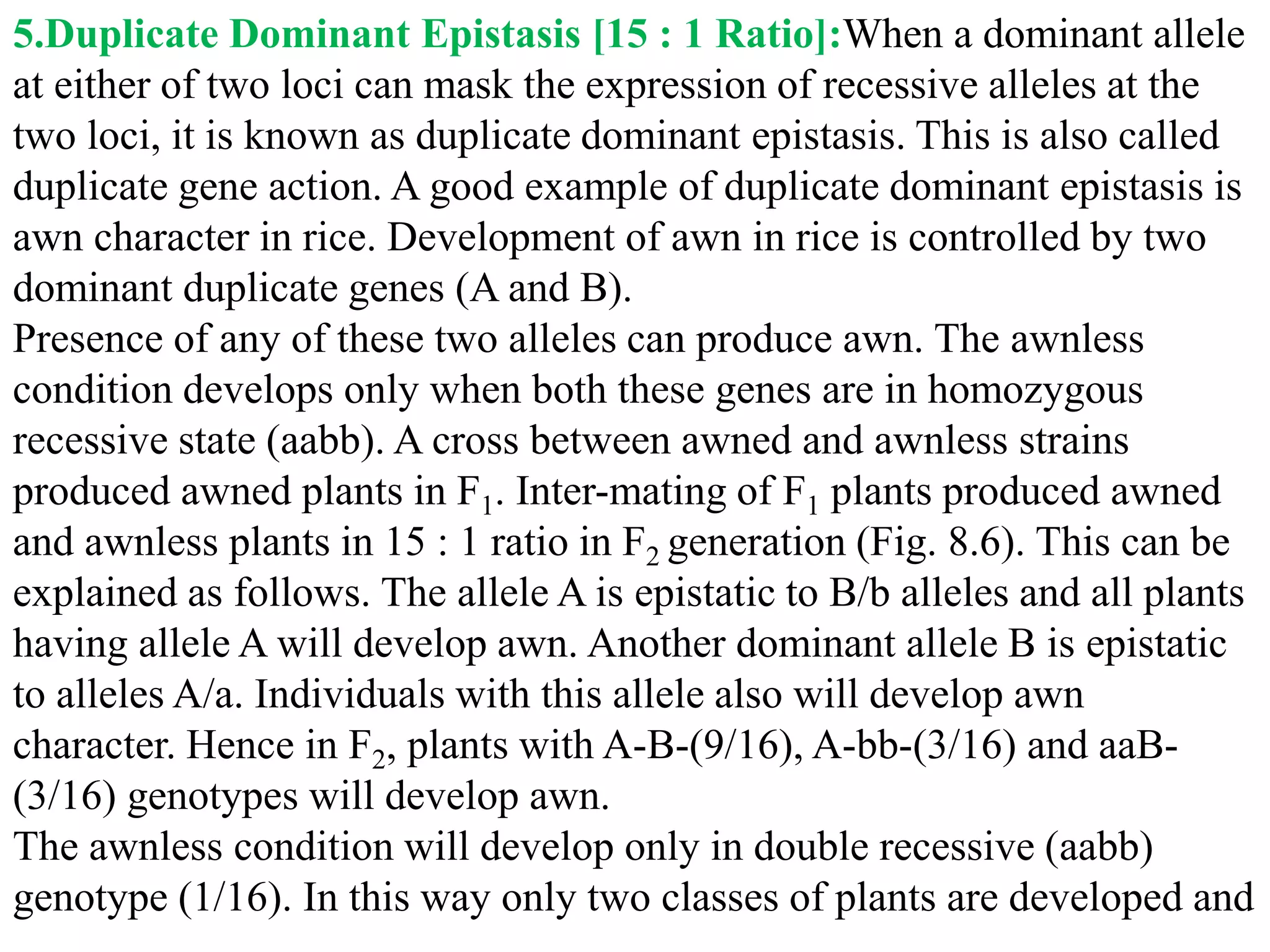 Interaction of genes complimentary, supplementary and epistasis | PPTX