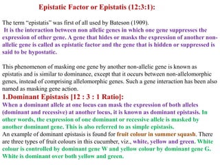 Interaction of genes complimentary, supplementary and epistasis | PPTX