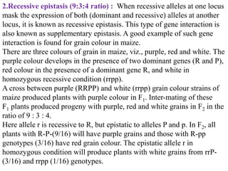 Interaction of genes complimentary, supplementary and epistasis | PPTX