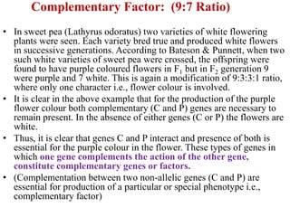 Interaction of genes complimentary, supplementary and epistasis | PPTX