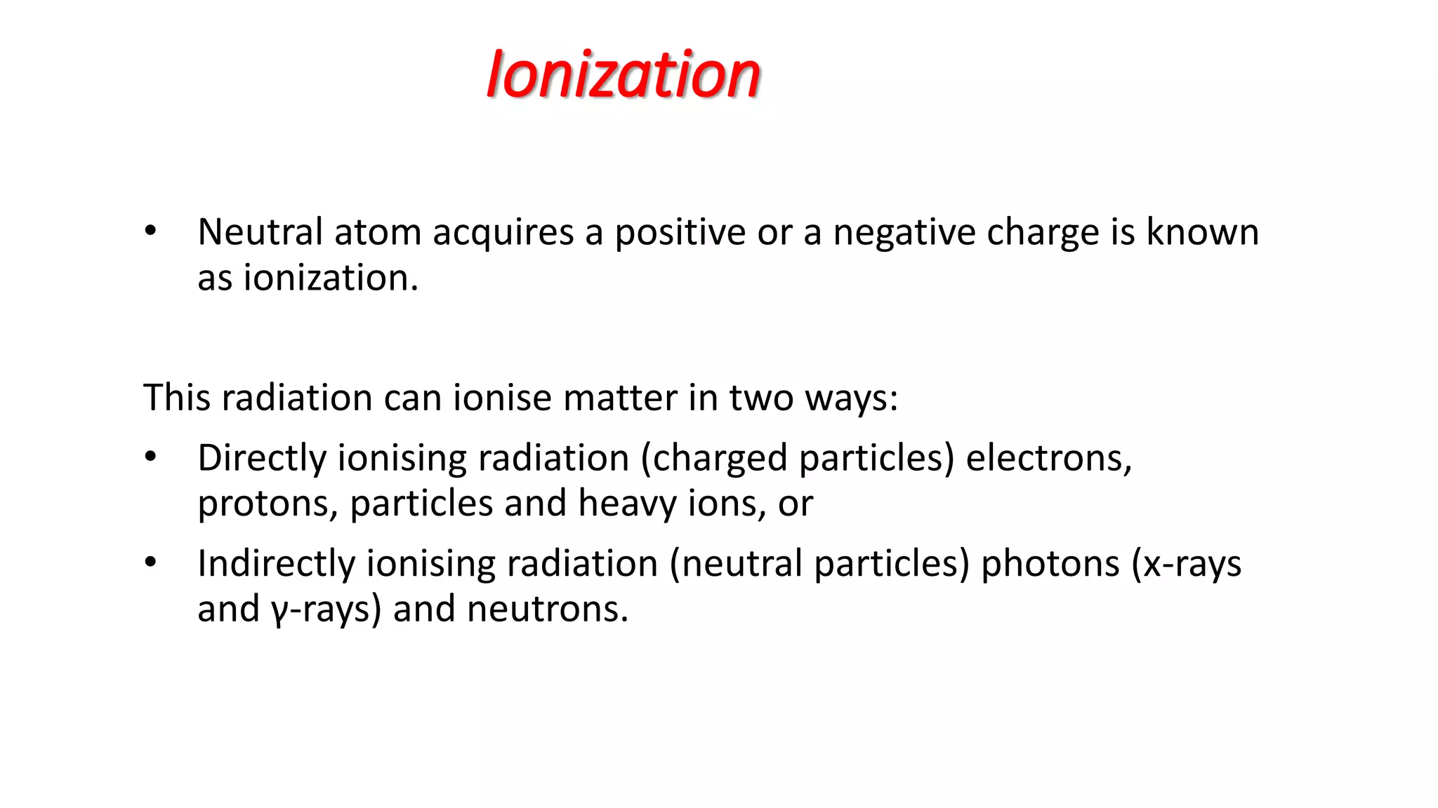 Interaction of ionising radiation | PPTX