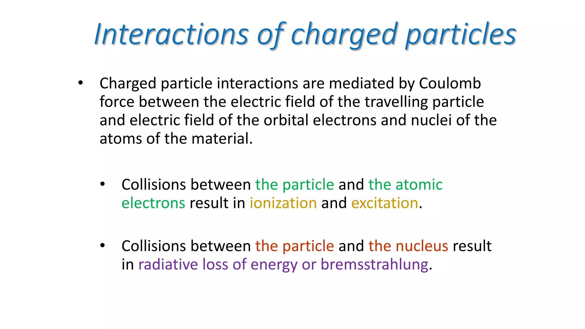 Interaction of ionising radiation | PPTX