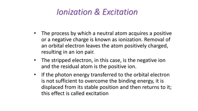 Interaction of ionising radiation | PPTX