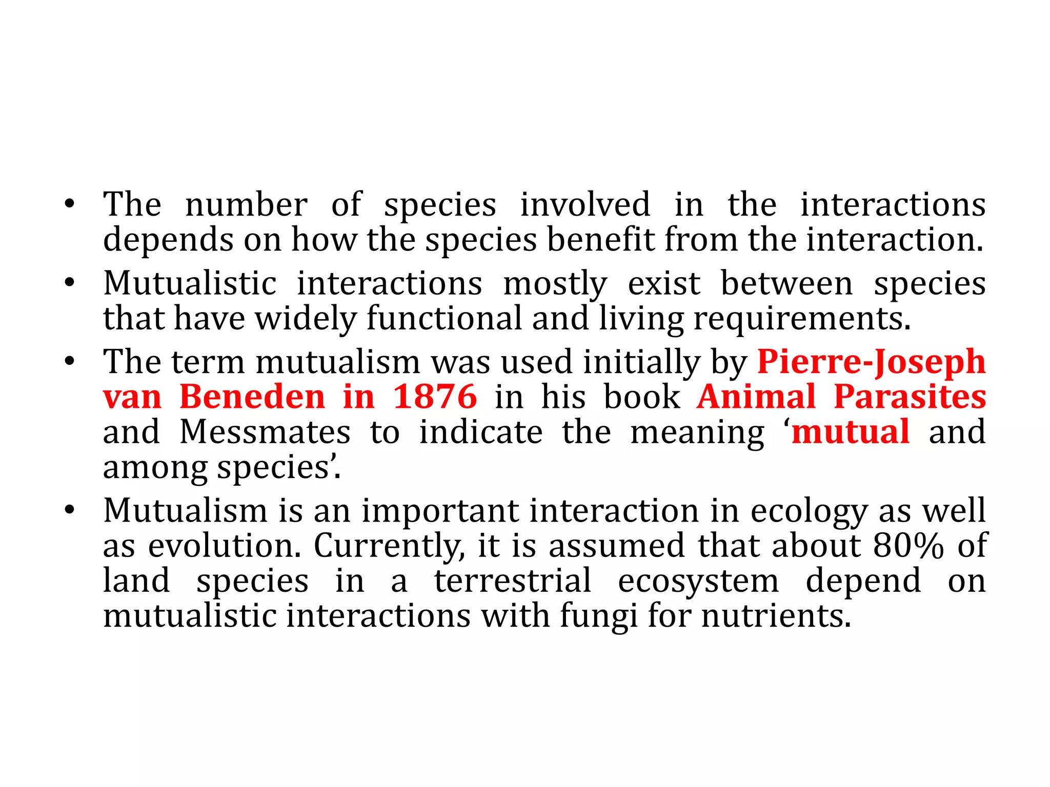 Interactions between microorganisms and Mutualism | PPTX