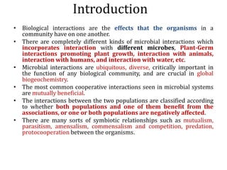 Interactions between microorganisms and Mutualism | PPTX | Biological ...