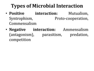 Interactions between microorganisms and Mutualism | PPTX | Biological ...