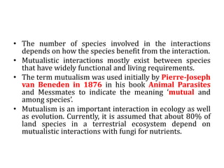 Interactions between microorganisms and Mutualism | PPTX | Biological ...