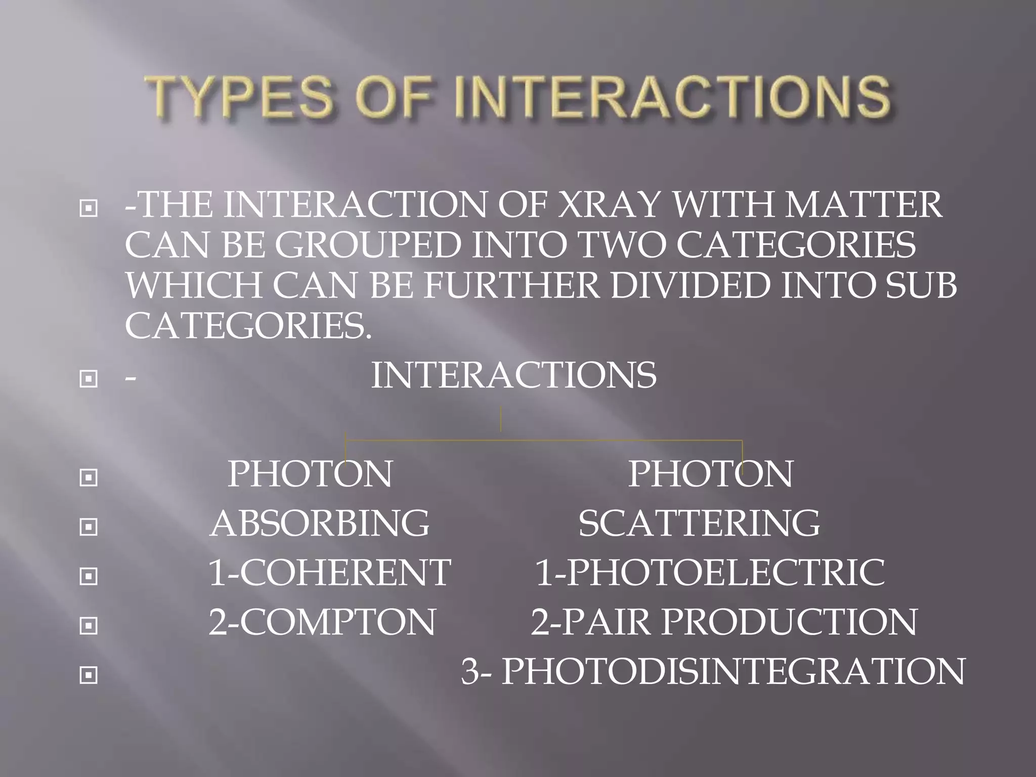 Interactions of xray with matter | PPTX
