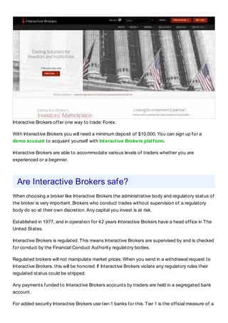 Interactive brokers review | PDF | Stocks and Bonds | Personal Investing