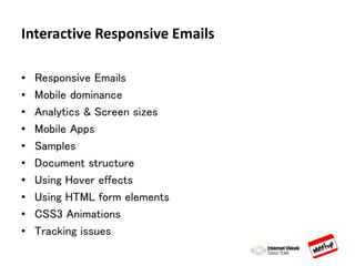 Interactive Responsive Emails - Creative ways to innovate in email ...