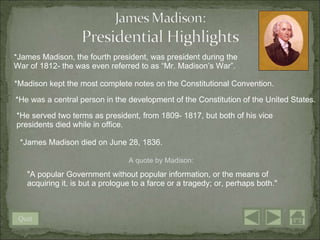The First Five Presidents of the United States | PPT