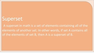 What is a set and what are the kinds of sets? | PPTX