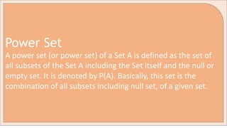 What is a set and what are the kinds of sets? | PPTX