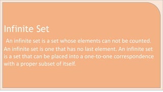What is a set and what are the kinds of sets? | PPTX