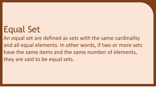 What is a set and what are the kinds of sets? | PPTX