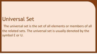 What is a set and what are the kinds of sets? | PPTX