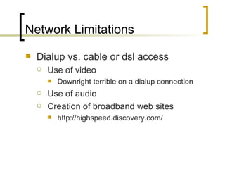 Interactive Web Site Limitations | PPT | Internet for Beginners | Internet