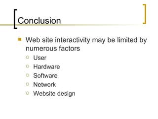 Interactive Web Site Limitations | PPT | Internet for Beginners | Internet