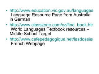 Interactive Websites For The World Language Teacher | PPT
