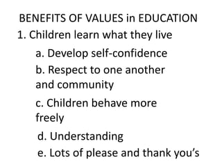 Interactive attitude and values | PPTX | Education