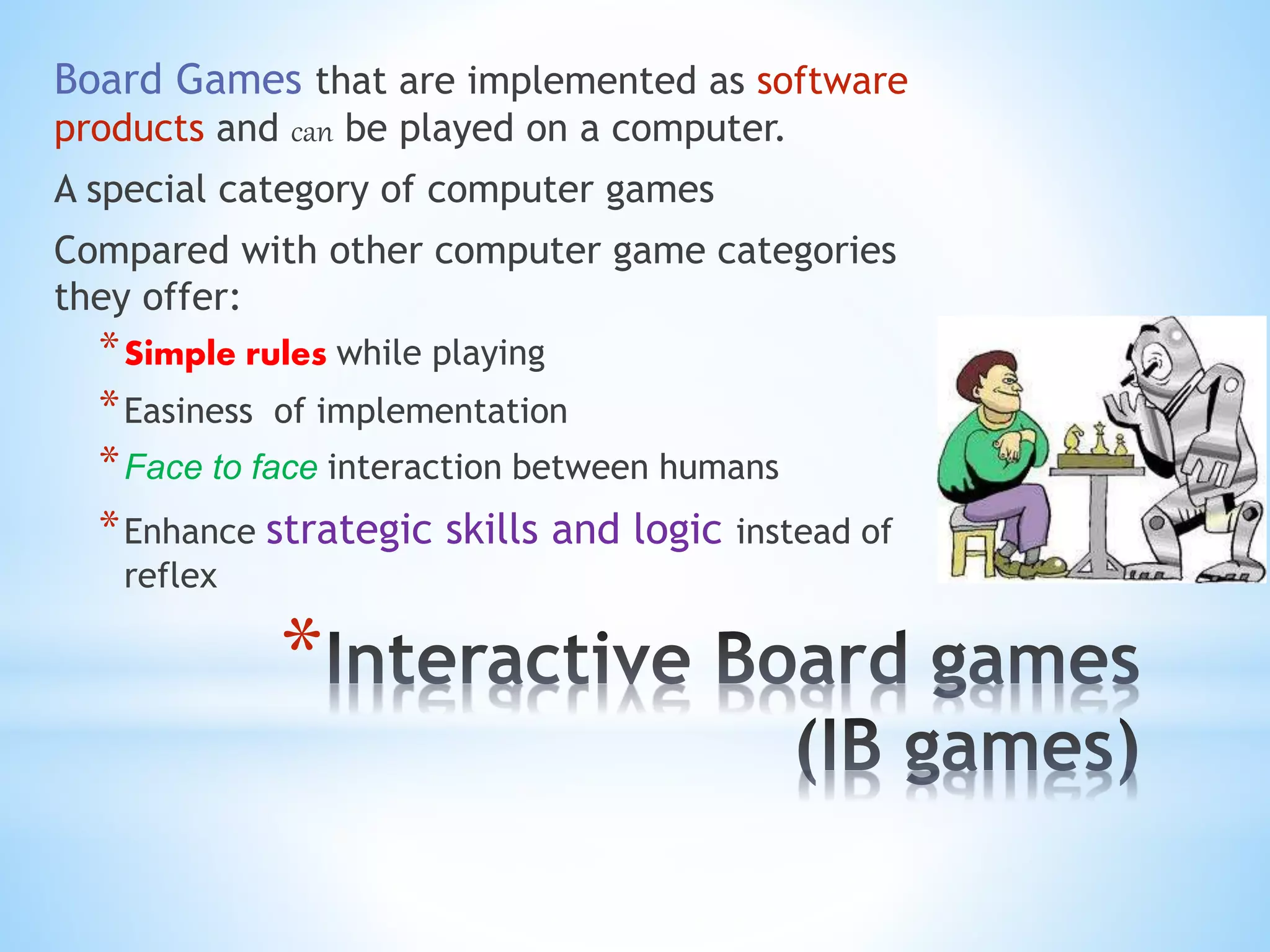 Interactive board games in classroom | PPTX