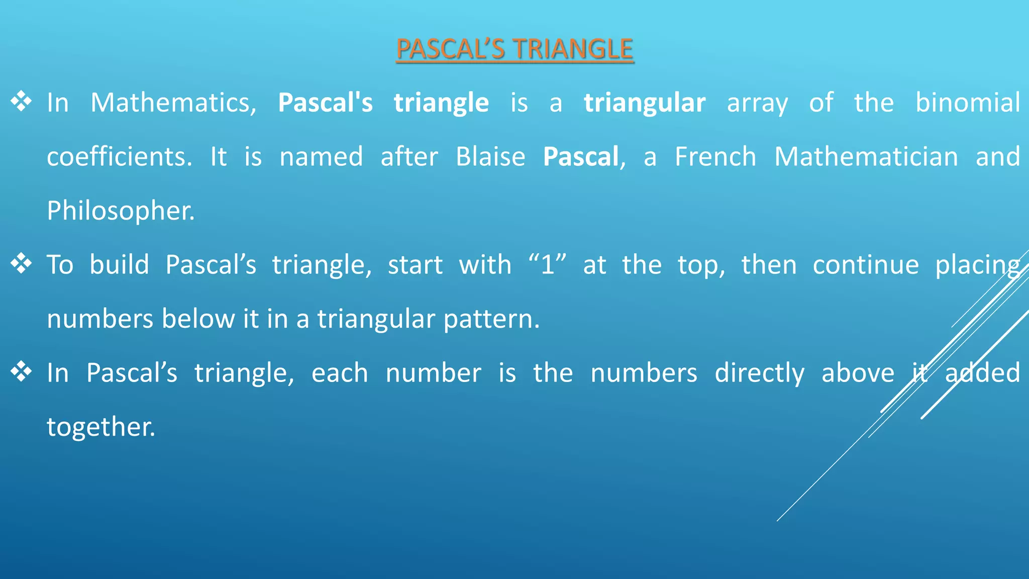 Pascal's Triangle | PPTX