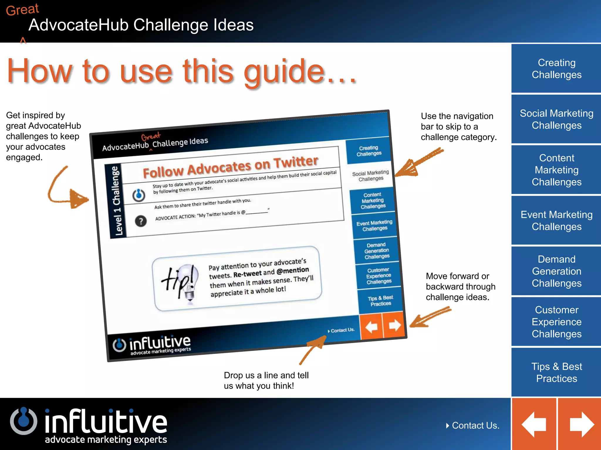 Influitive AdvocateHub: Interactive Challenge Guide | PPTX