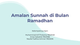 Amalan Sunnah di Bulan Ramadhan | PPT