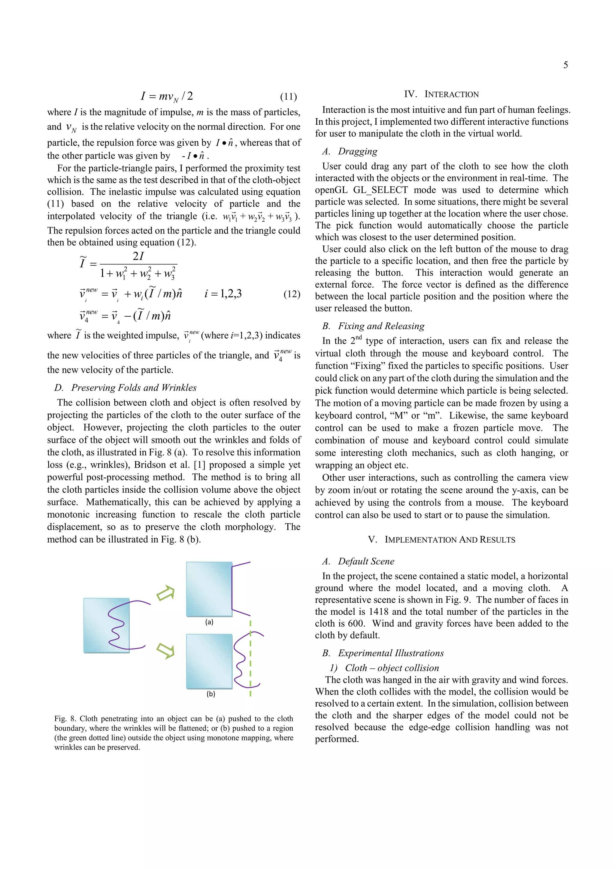 Interactive Cloth Simulation | PDF