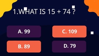 Interactive Colorful Mathematics Quiz Power Point Presentation Template ...
