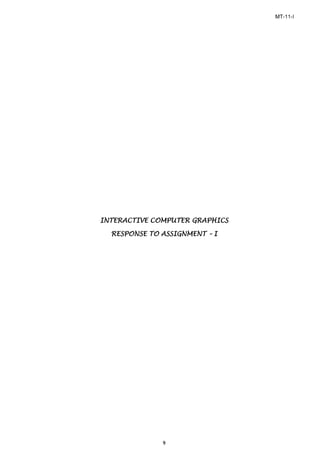 M.Tech : Interactive Computer Graphics Assignment I | PDF
