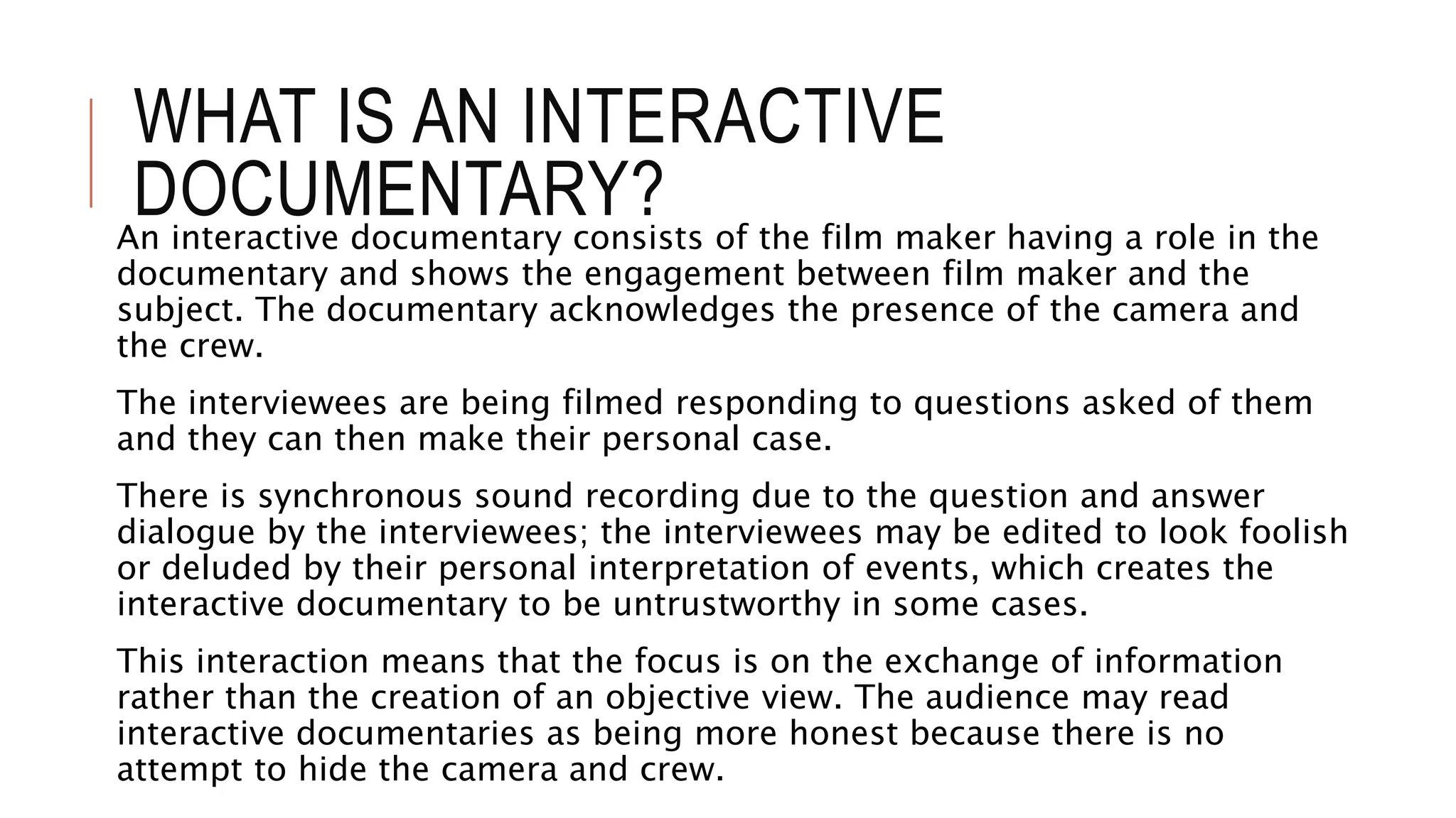 Interactive documentaries | PPTX