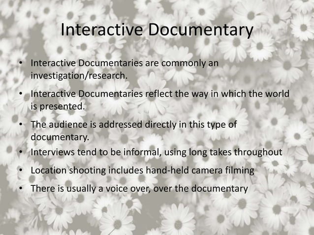 Interactive documentaries | PPT