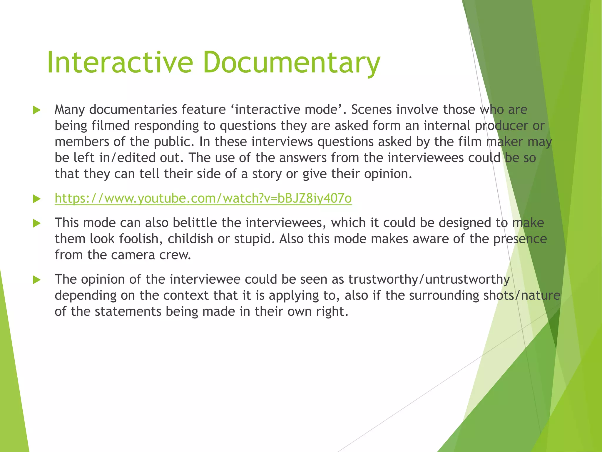 Interactive Documentaries | PPTX